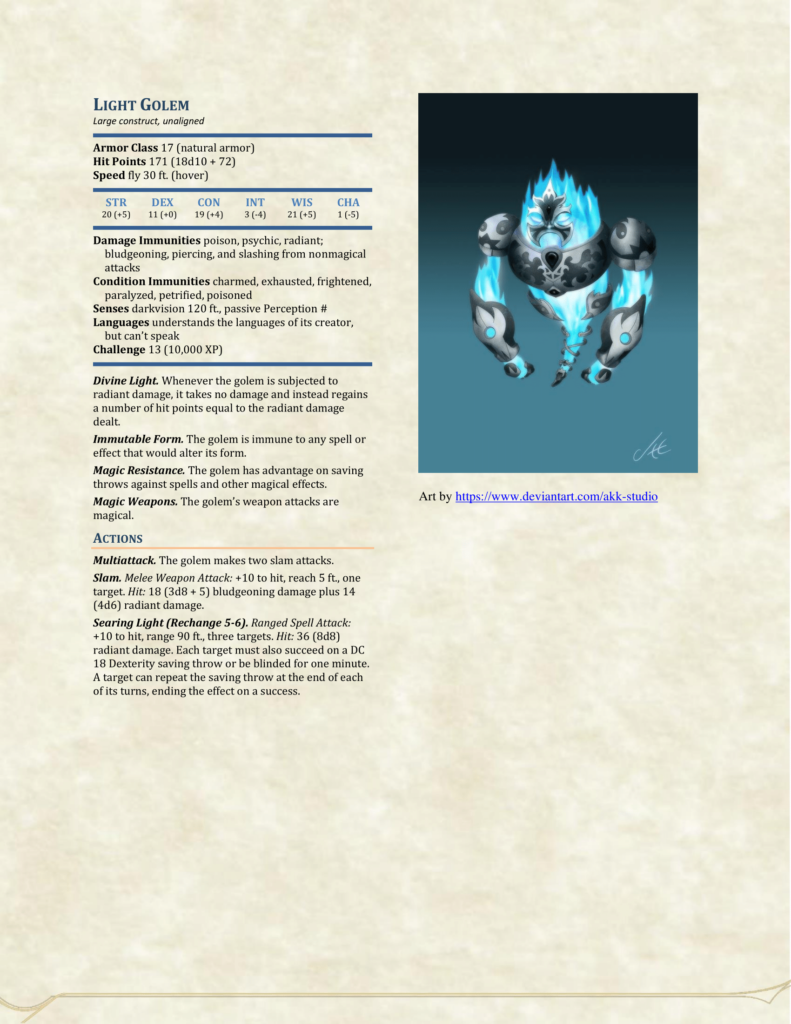 The Workshop - Light Golem (D&D 5e) - d20 Radio